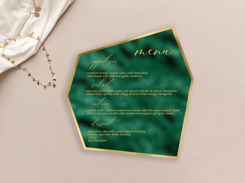Geometric Menu Card Template Dinner Menu Card Menu Card - Etsy