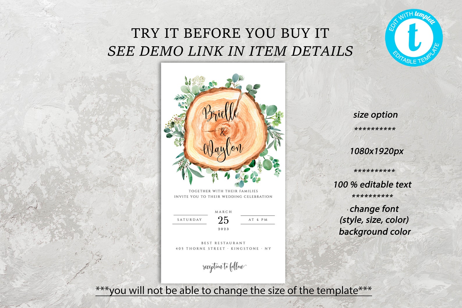 Rustic Electronic Wedding Invitation Woodland Wedding Invite | Etsy