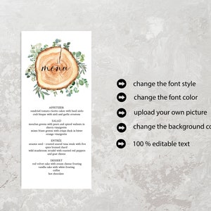 Rustic Wedding Menu Template, Wedding Menu Country Barn, Outdoor Menu ...