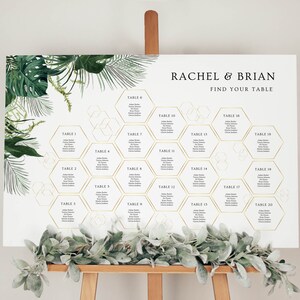 Hexagon Seating Chart, Geometric Seating Chart Wedding, Wedding Seating ...