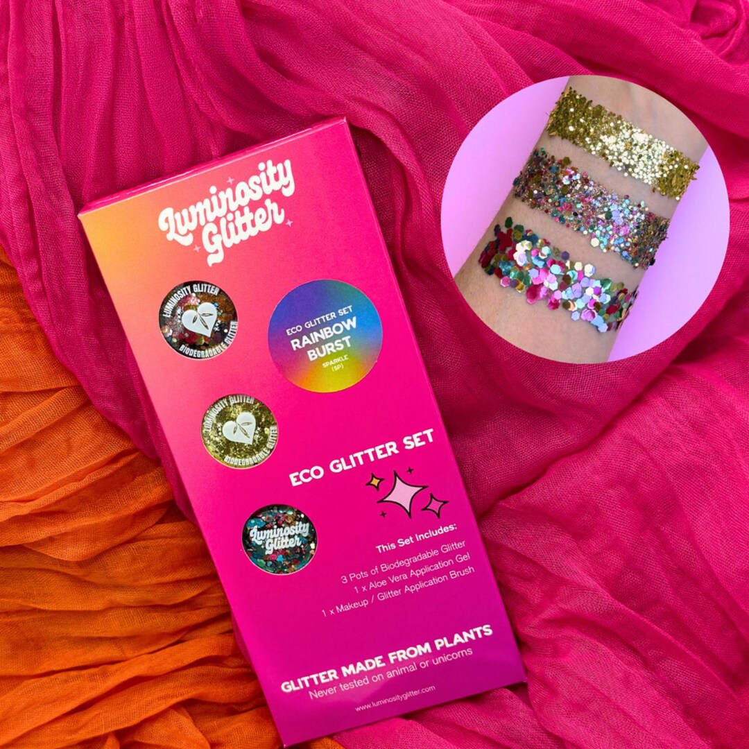 Rainbow Burst Eco Glitter Gift Set Biodegradable Glitter Gift Set Eco ...