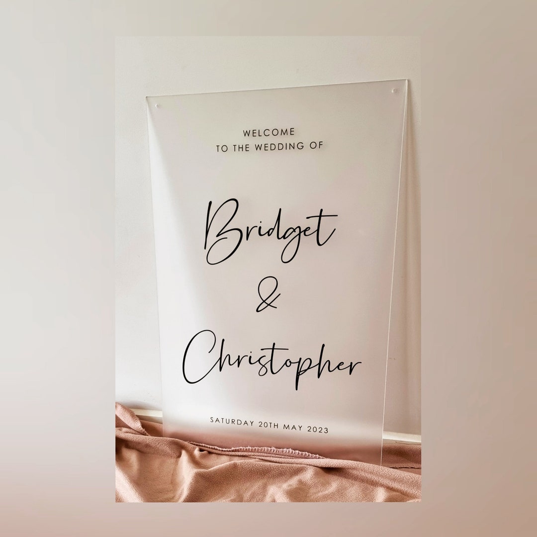 Wedding Sign A1 Acrylic Backdrop Board Signs Arch Rectangle Engagement ...