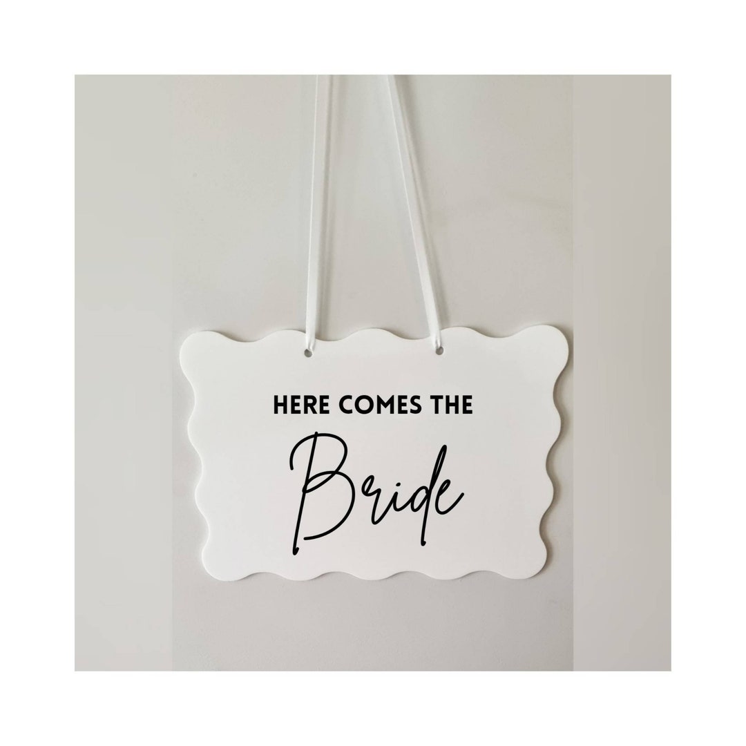 Acrylic Here Comes the Bride Signs Ceremony Rectangle Wedding - Etsy ...