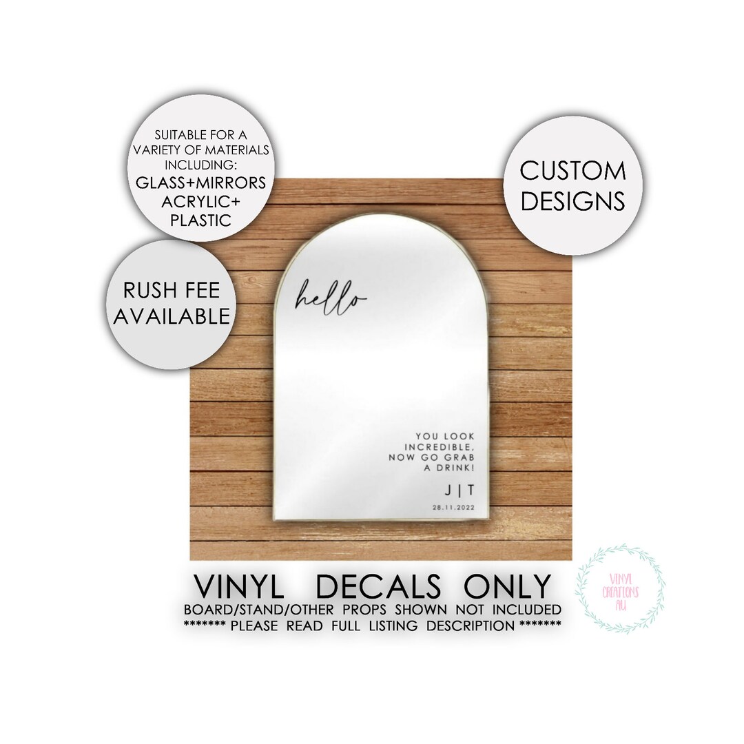 DIY Custom Mirror Sticker Decals DECALS ONLY - Etsy