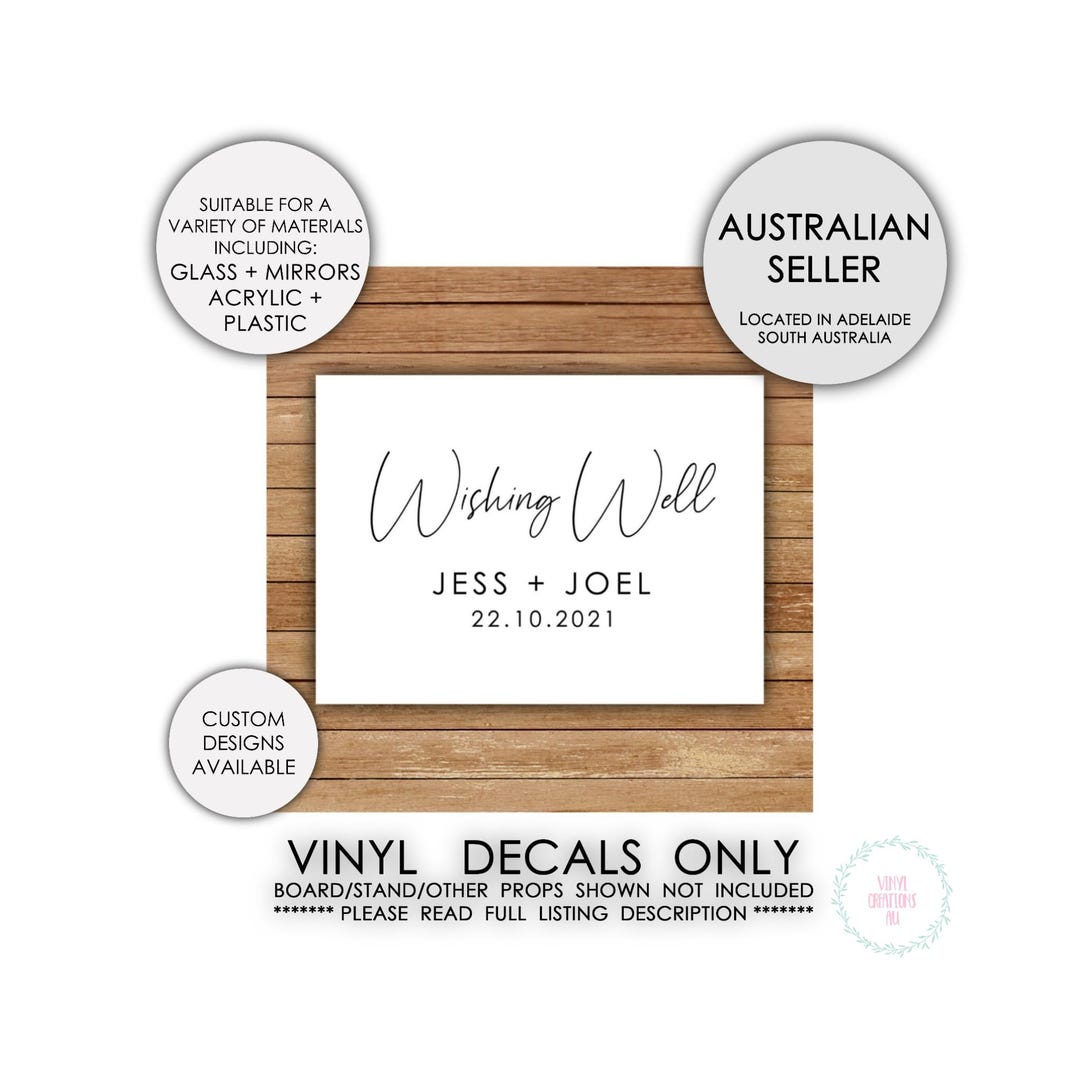 Wishing Well Vinyl Decals Stickers DIY Custom Names Labels Signs ...