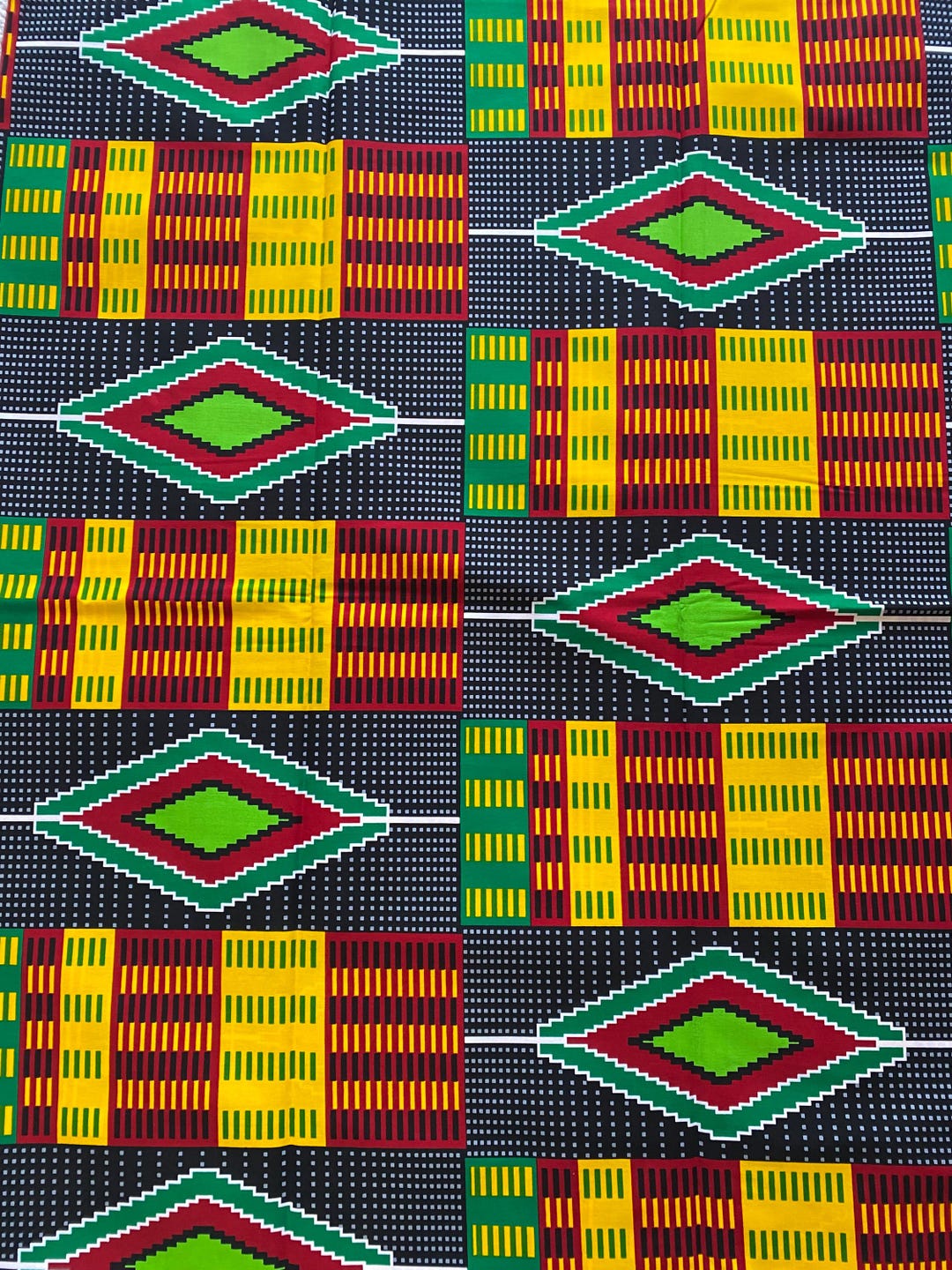 Kente Print Cotton Fabric – African Wax Print, Dress Making by the Yard ...