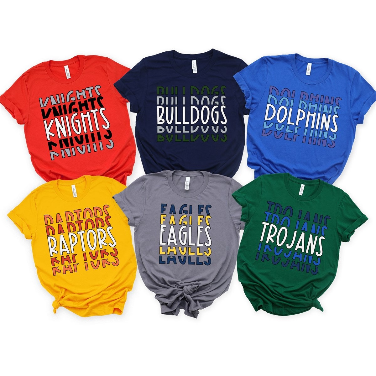 Custom Name Retro Stacked Tees - Etsy