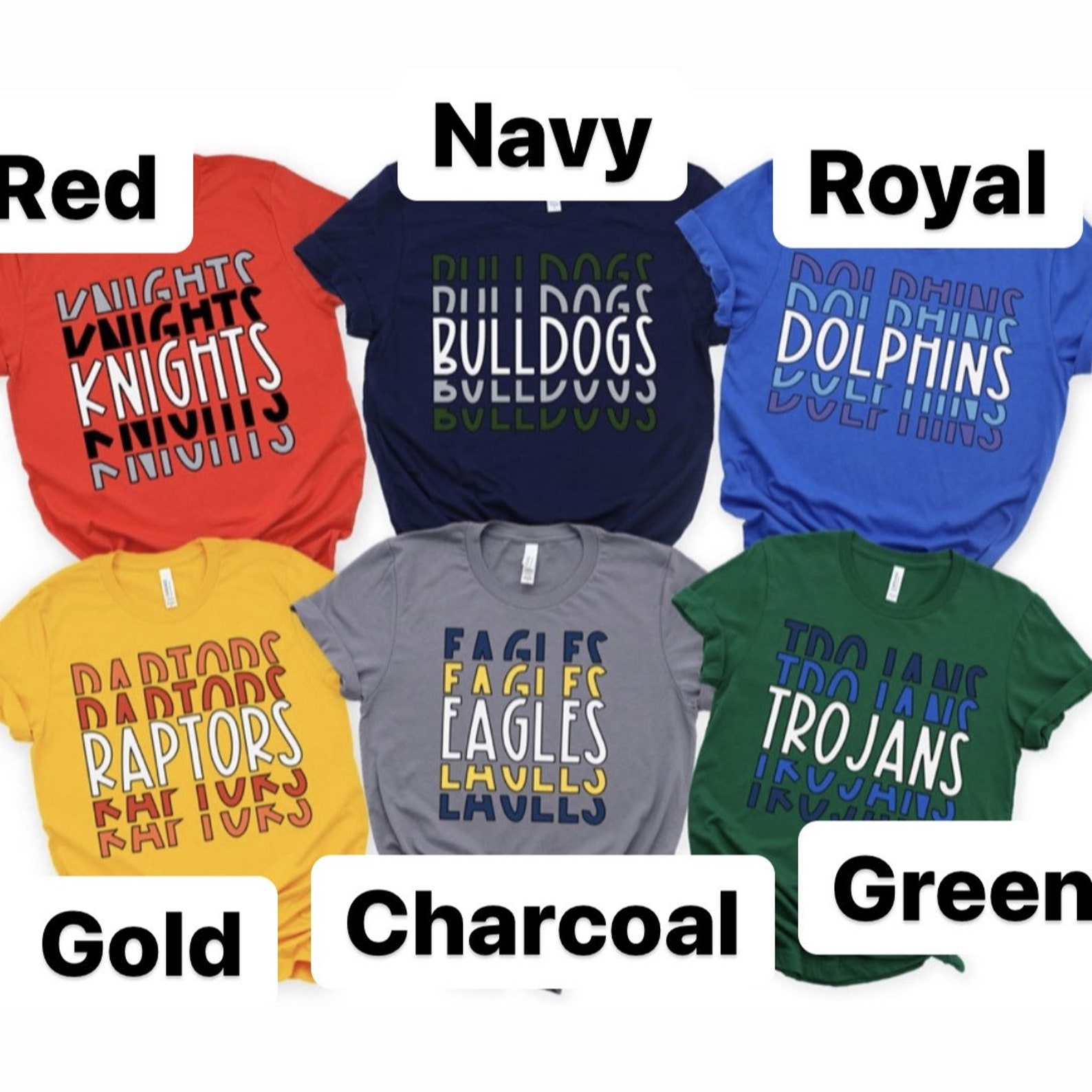 Custom Name Retro Stacked Tees - Etsy