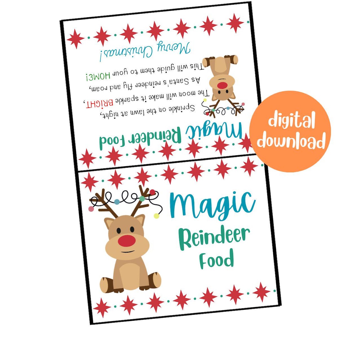 Magic Reindeer Food Label: Christmas Craft (digital Download) Magic ...