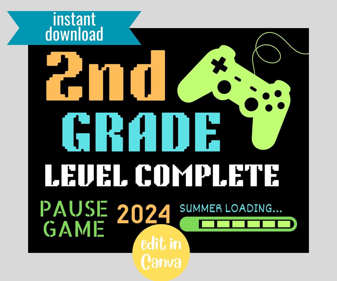 Instant Download Second Grade Last Day of School Print at Home Poster ...