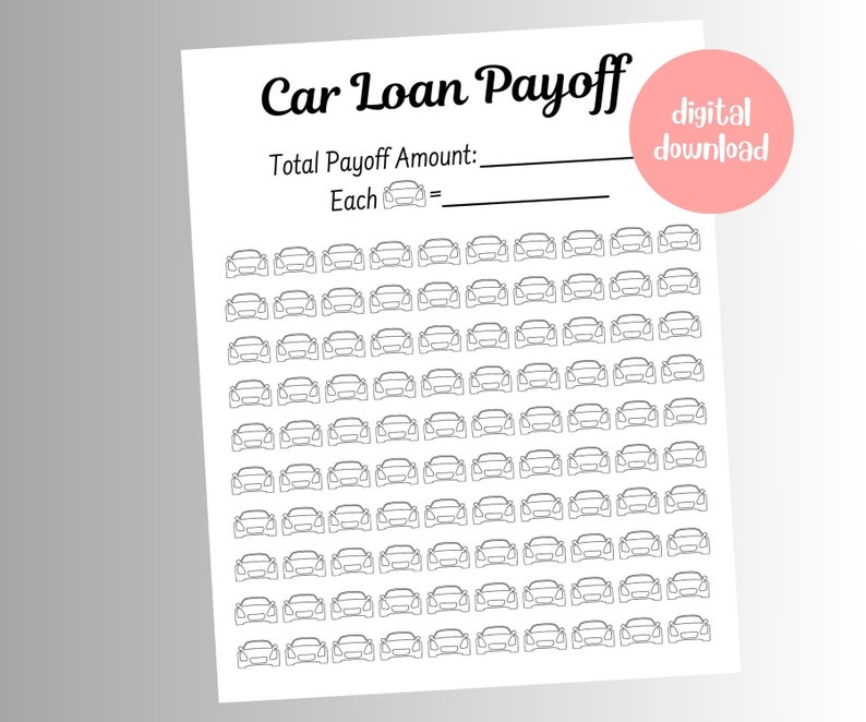 Car Loan Payoff Tracker: Printable Debt Coloring Sheet (digital ...
