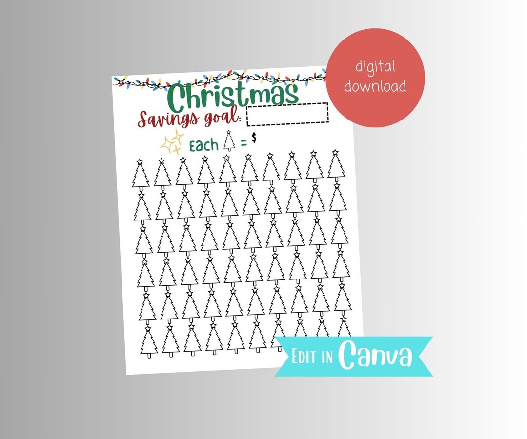Christmas Savings Goal Printable: Holiday Tracker (digital Download) - Etsy