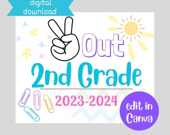 Last Day of 2nd Grade Sign 2025 - Too Cool for 2nd Grade Printable ...