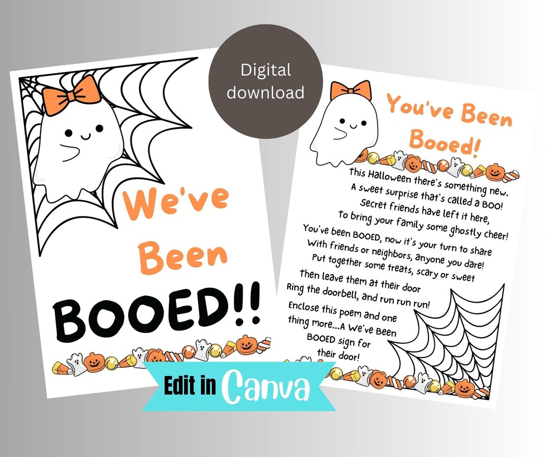 You've Been Booed Game: Halloween Printable Set (digital Download) - Etsy
