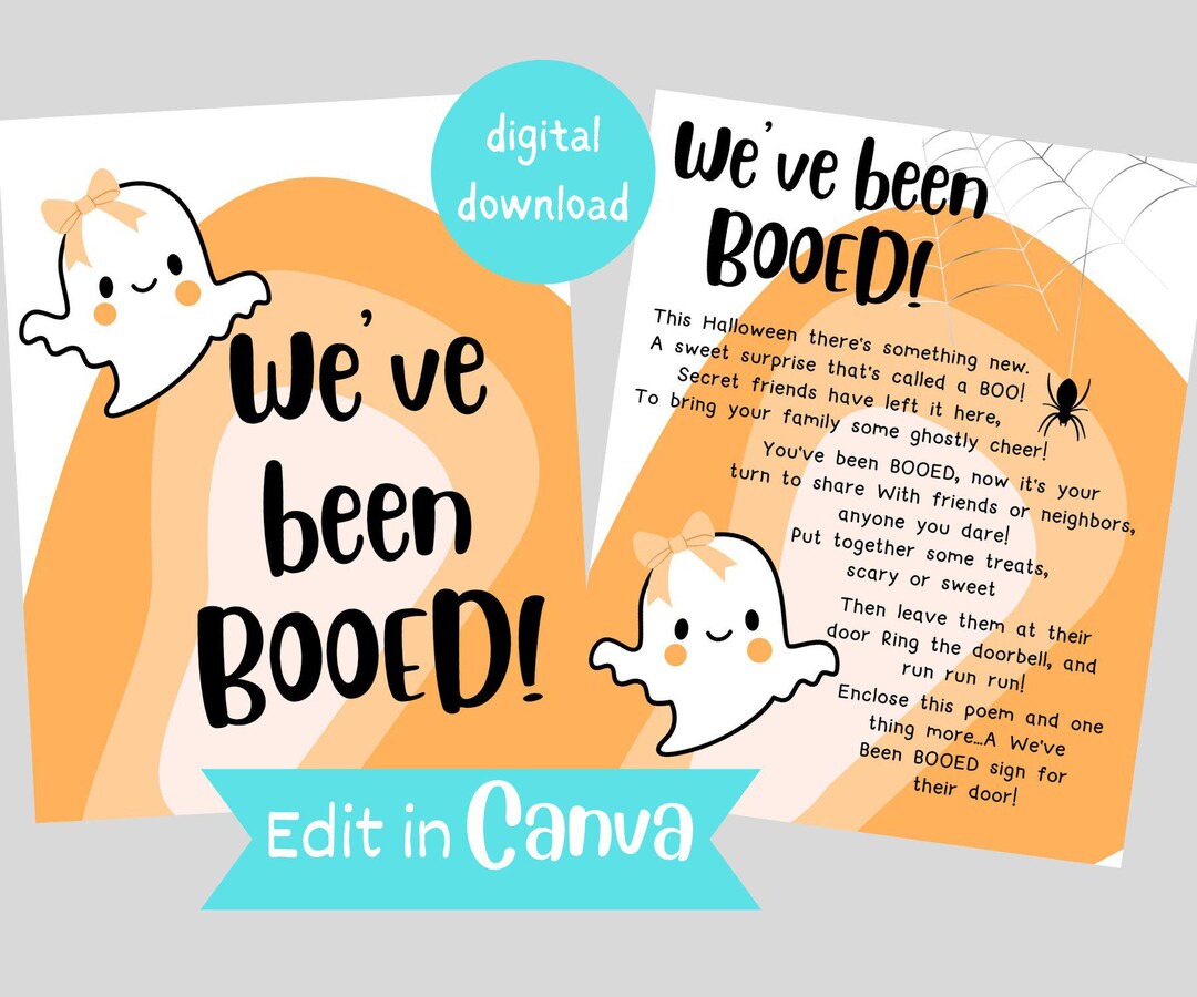 Youve Been Booed/ Weve Been Booed/ Halloween Template/ Booed Printable ...