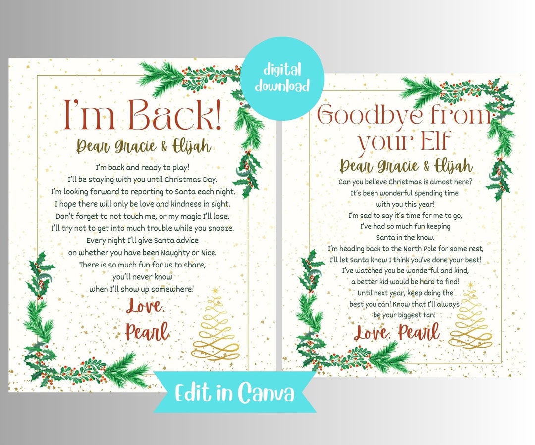 Editable First Time Elf Arrival Letter First Time Visiting Elf New Elf ...