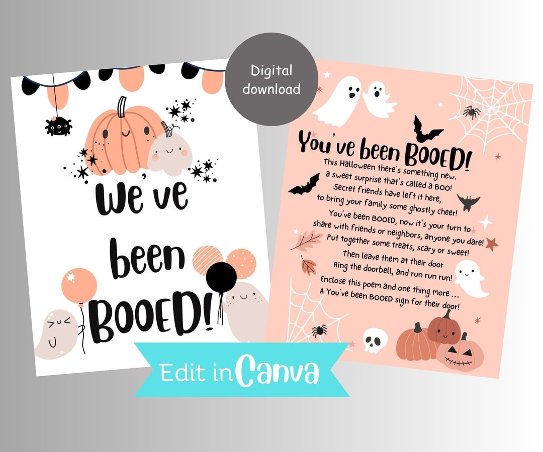 Halloween Printable/ 8x10 Youve Been Booed/ Weve Been Booed Digital ...