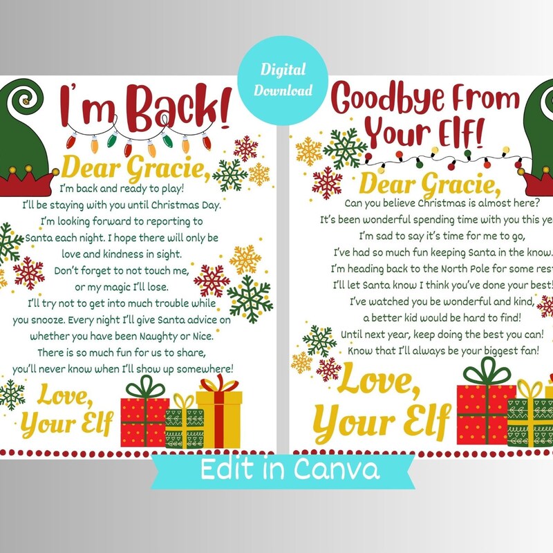 First Time Elf Arrival Letter - Etsy