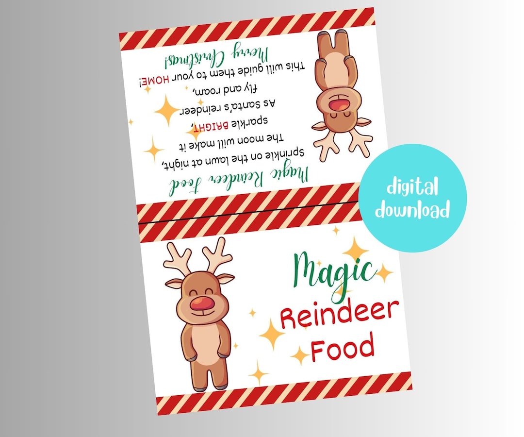 Magic Reindeer Food Label: Christmas Craft (digital Download) - Etsy