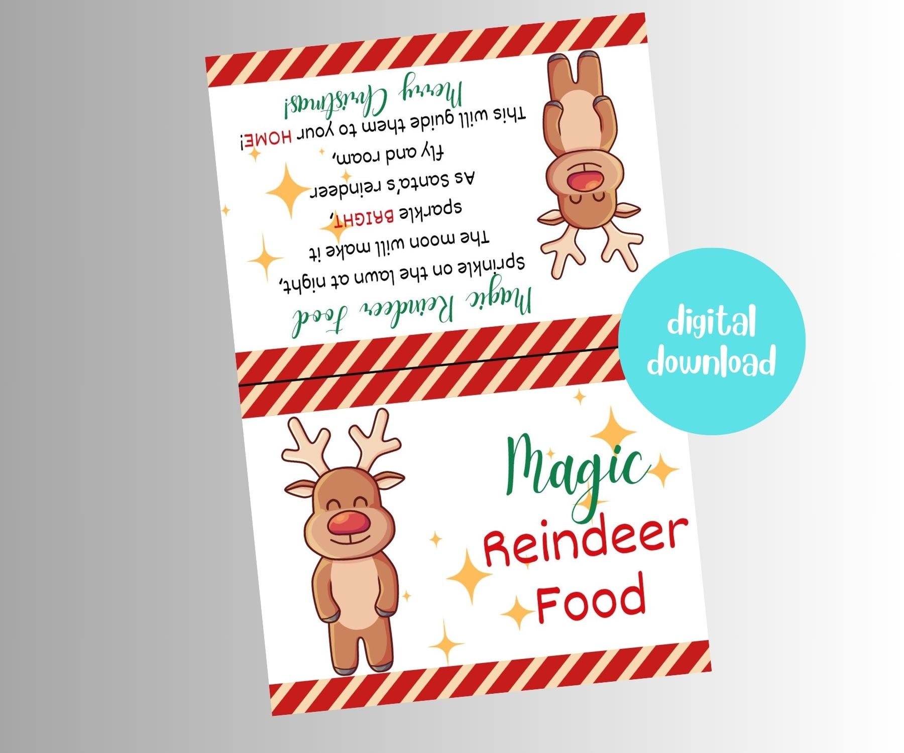 Magic Reindeer Food Label: Christmas Craft (digital Download) - Etsy