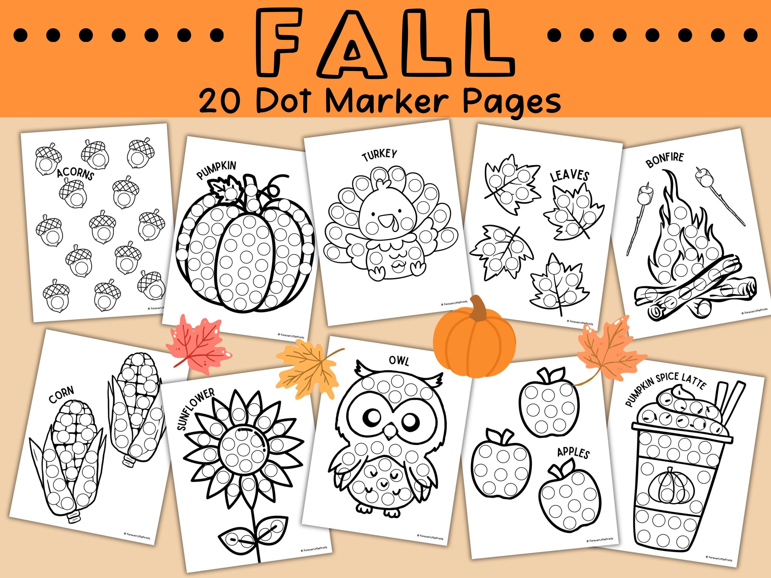 Fall Dot Marker Printable Pack, Fun Preschool Daycare Activity Pages ...