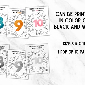 Number Recognition Dot Marker Activity Pages, Do A Dot Marker Coloring ...
