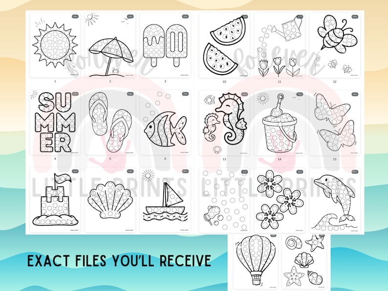 Summer Dot Marker Worksheets, Dot Stickers Printable Pack, Toddler ...