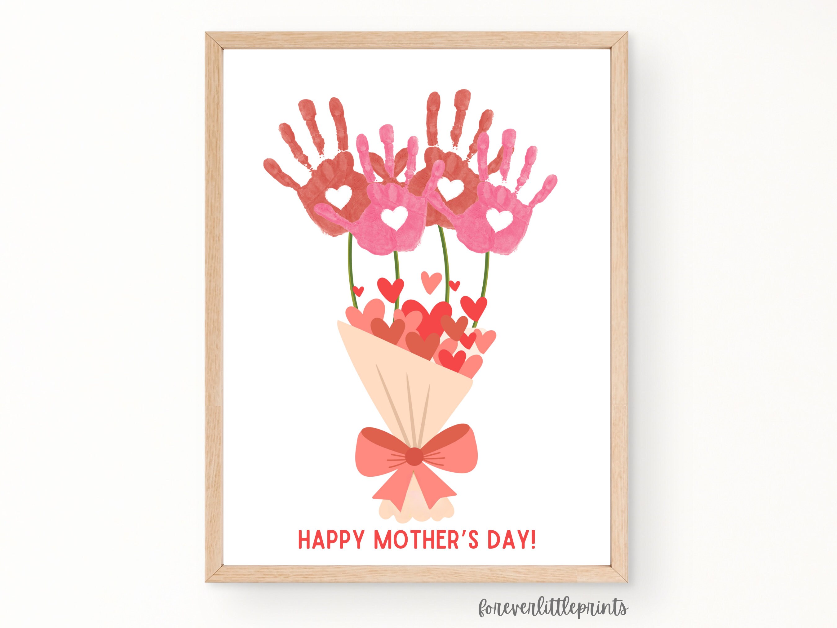 Mothers Day Handprint, Flower Bouquet Handprint Art Craft, First ...