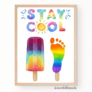 Summer Handprint Art for Kids Toddler Infant, Popsicle Footprint Craft ...