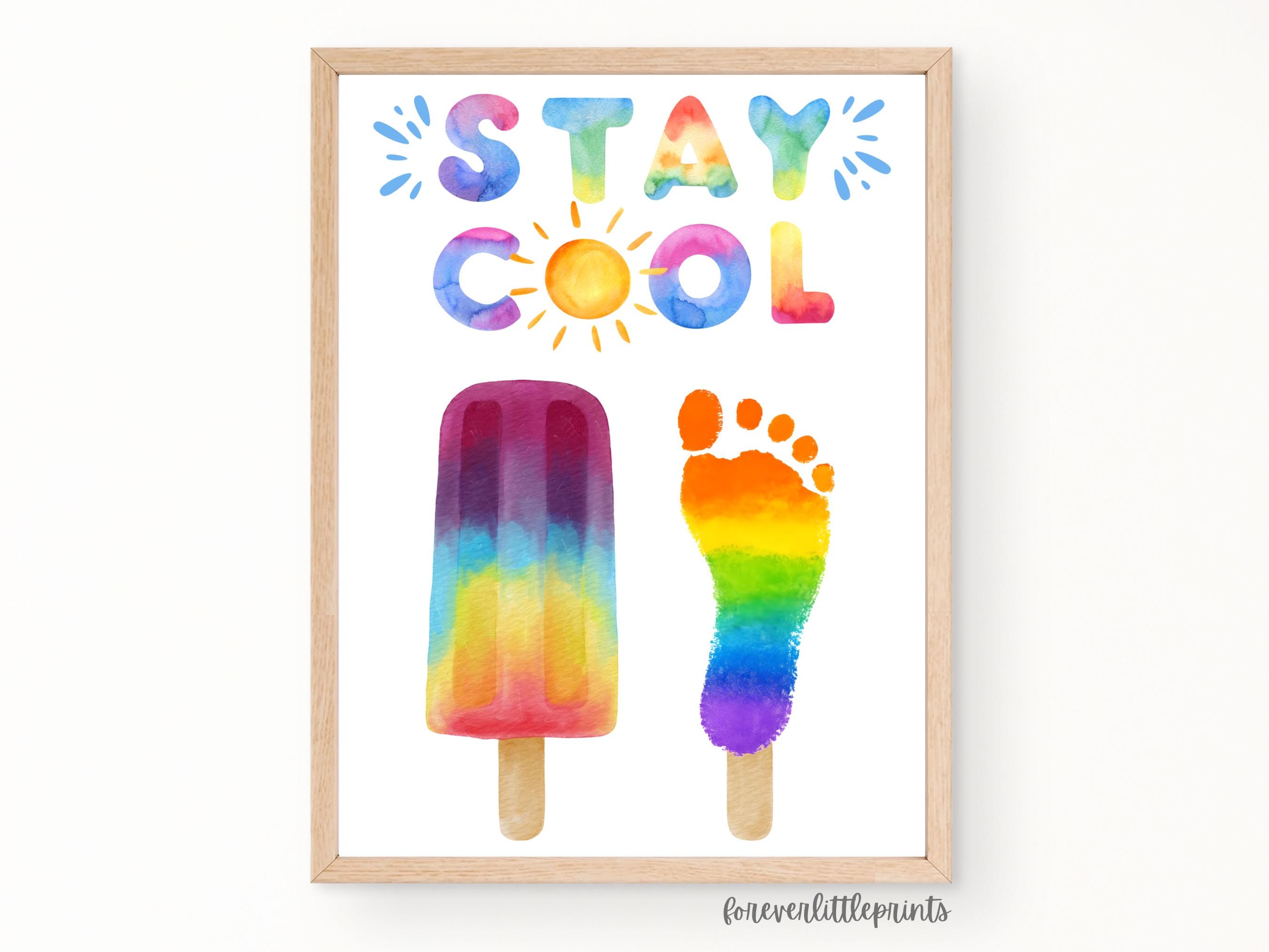 Summer Handprint Art for Kids Toddler Infant, Popsicle Footprint Craft ...