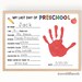 Preschool Graduation Handprint Art, Last Day of School, End of ...