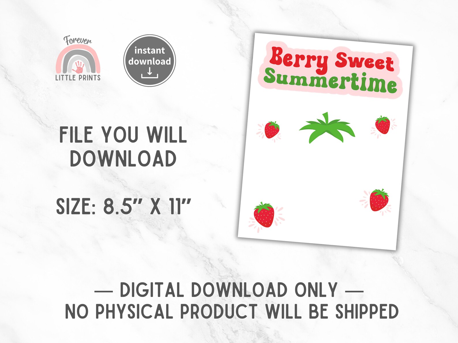 Strawberry Summer Handprint Art Kids Toddler Infant Berry Sweet ...