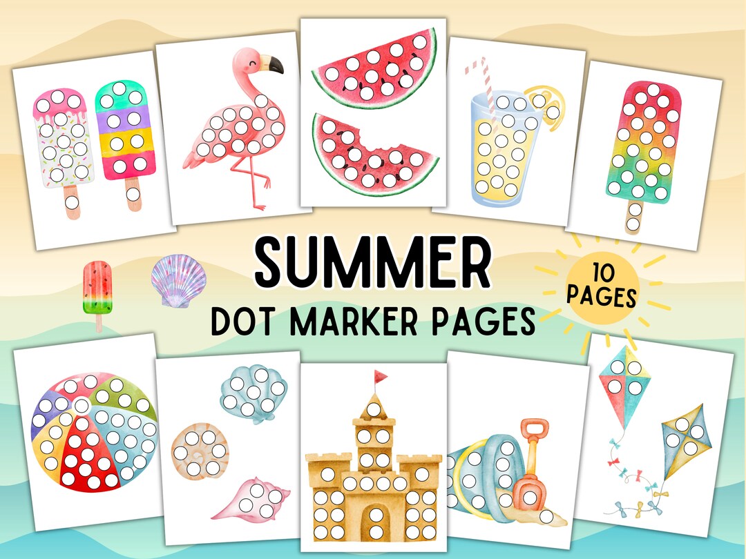 Summer Dot Marker Printable Pack, Fun Preschool Daycare Activity Pages ...