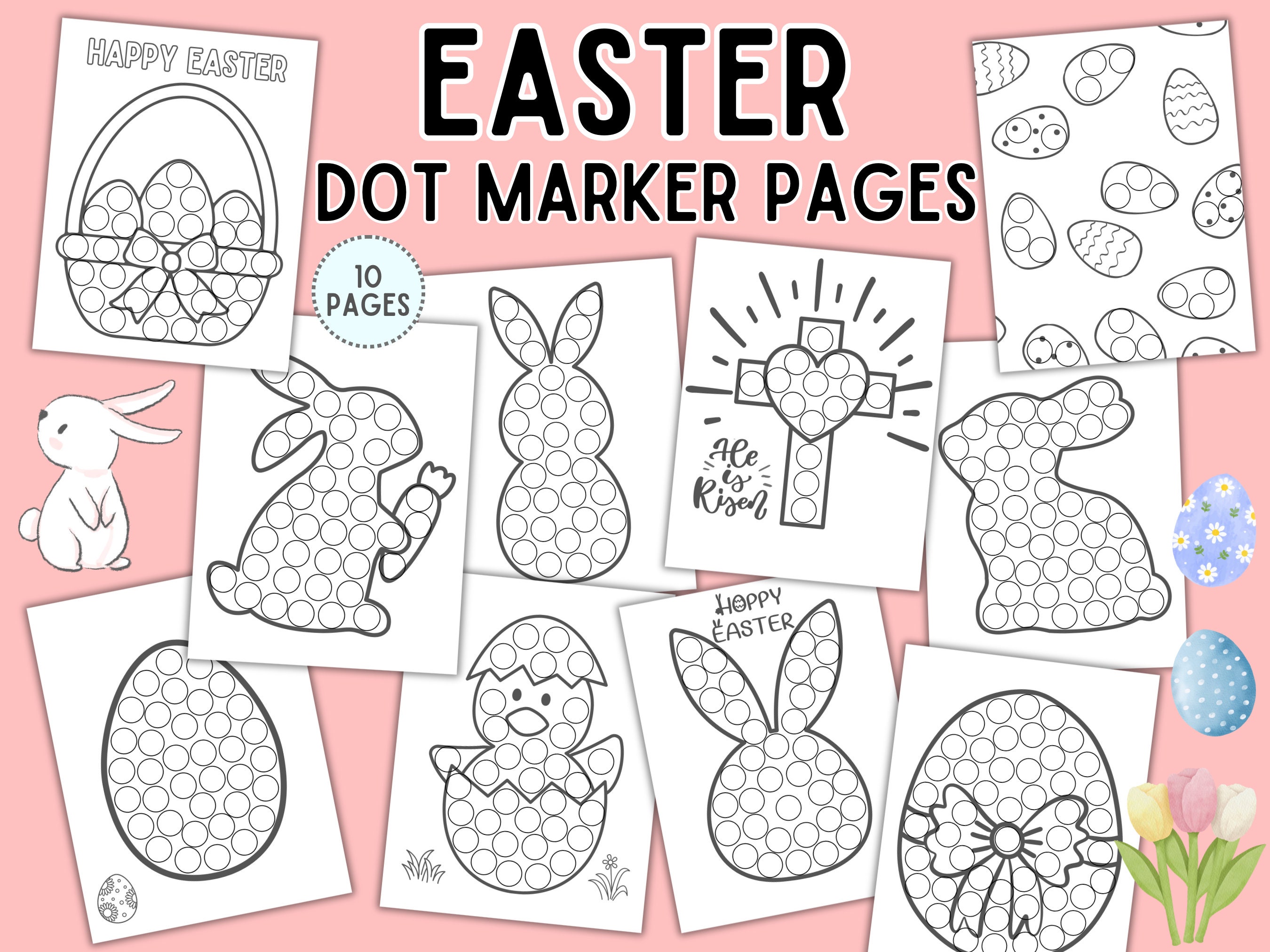 Easter Dot Marker Printable, Do A Dot Marker Coloring Activity ...
