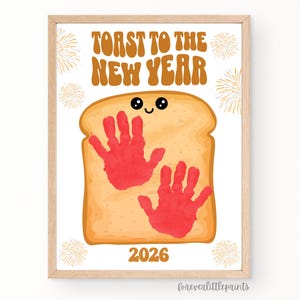 New Years Handprint Craft for Kids Baby Toddlers New Year Footprint Art ...