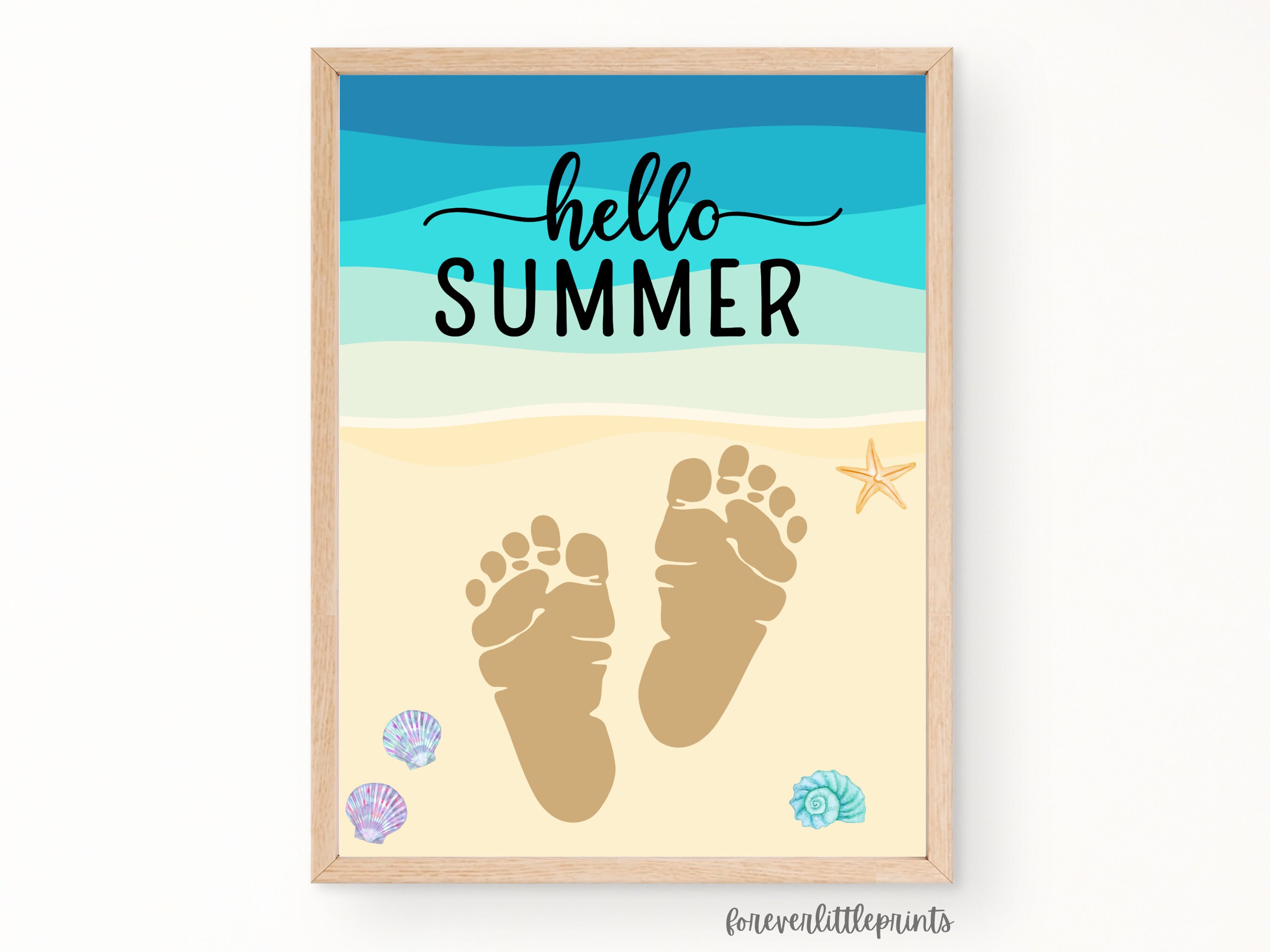 Hello Summer Handprint Art for Kids Toddler Infant, Beach Ocean ...