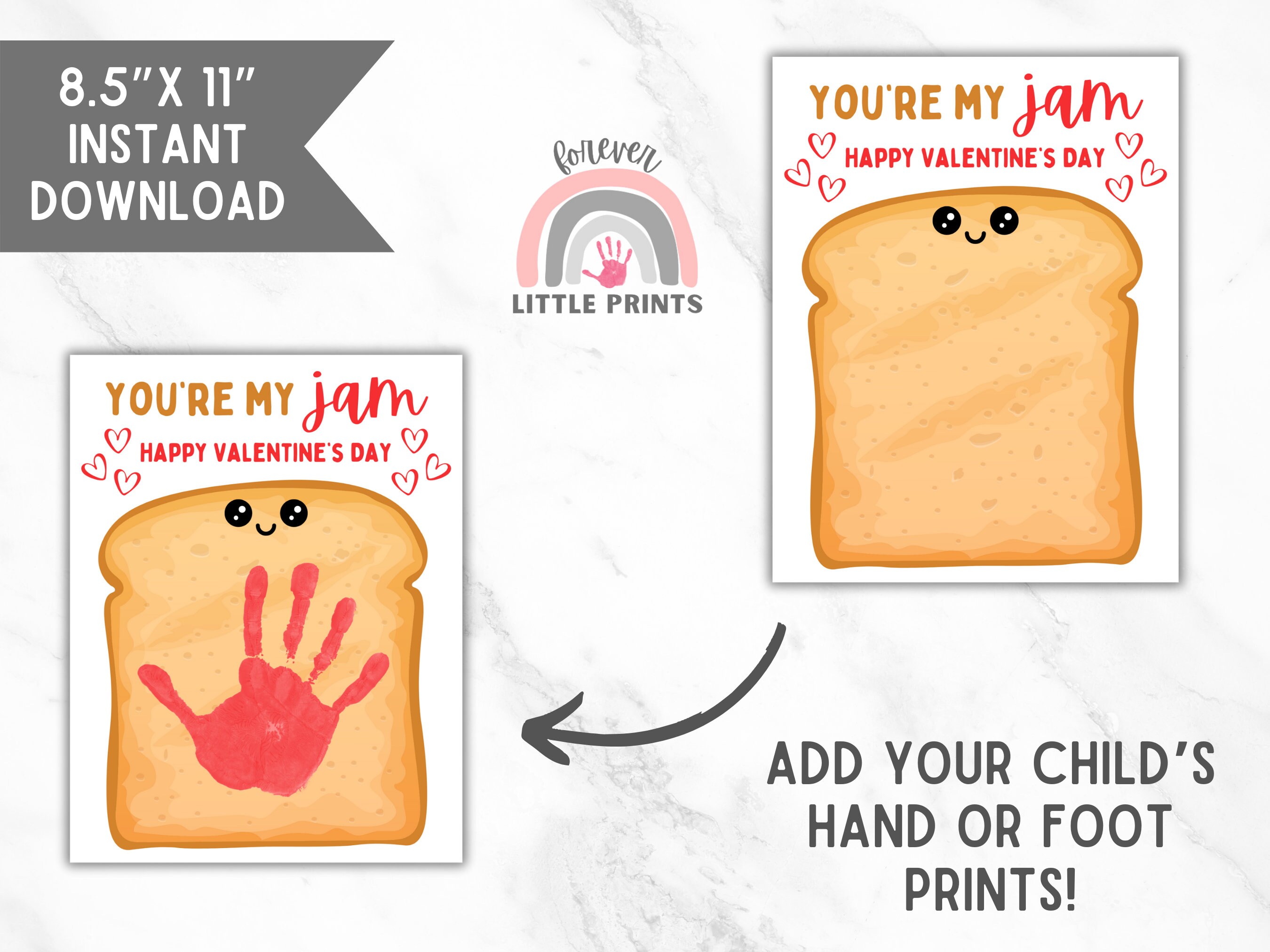 Valentines Day Handprint Art Craft for Toddlers Baby Kids, Valentines ...