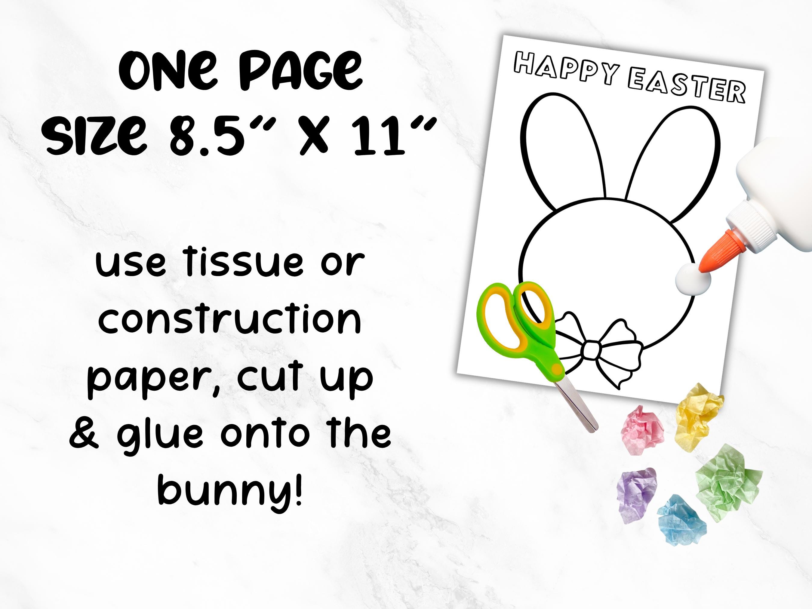 Easter Torn Paper Craft, Easter Bunny Toddler Craft, Kids Activity ...