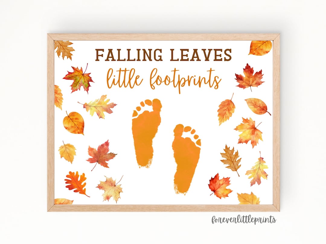 Fall Footprint Art Leaves Autumn Toddler Infant Baby Craft Thanksgiving ...