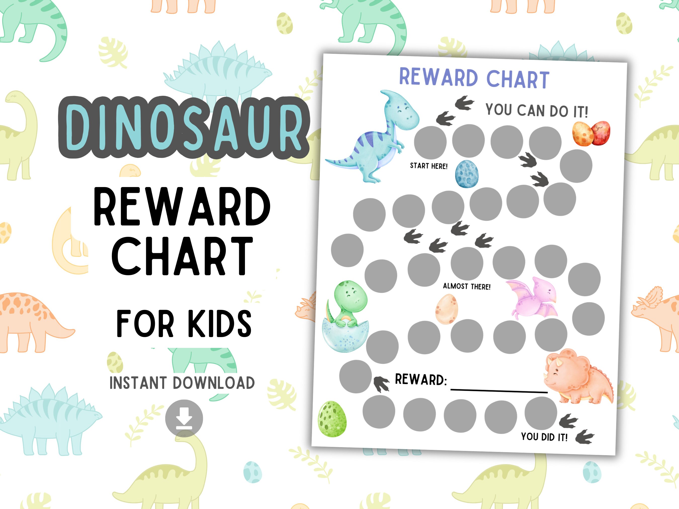 Dinosaur Potty Training Chart, Reward Chart for Kids Toddlers, Kids ...