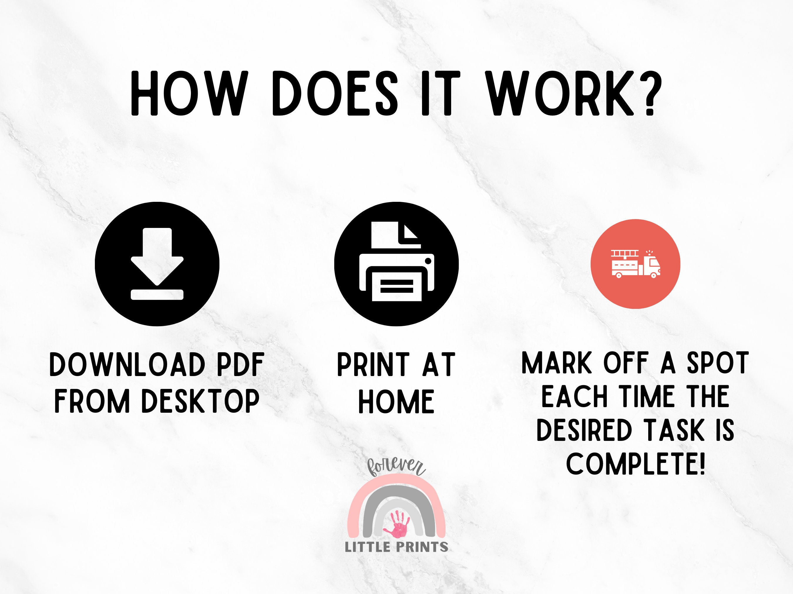 Fire Truck Reward Chart for Kids Toddlers, Potty Training Chart, Chore ...