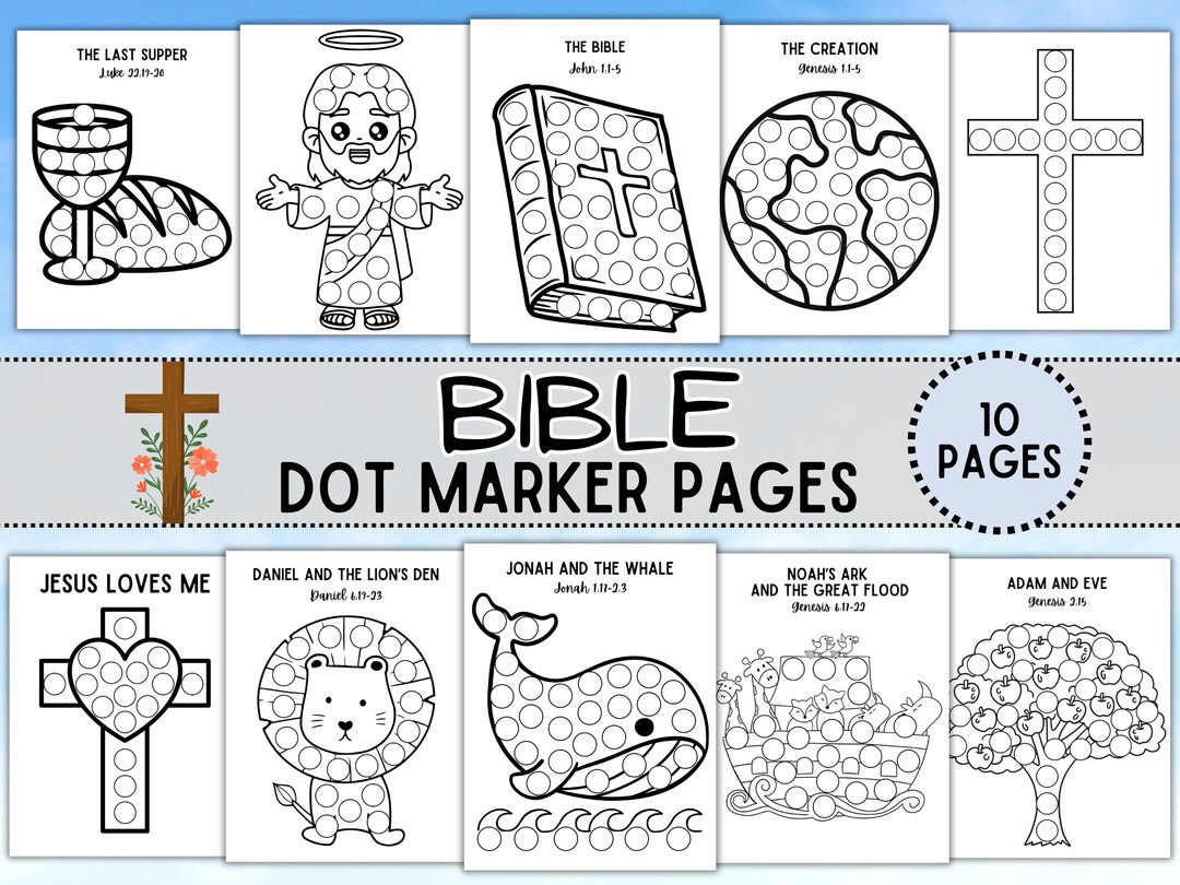 Bible Dot Marker Christian Activity Pages Religious Sunday School Do A ...