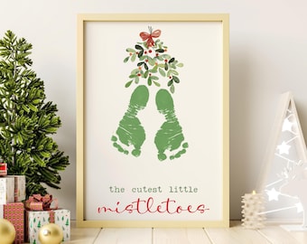 Christmas Footprint Art, Crafts for Kids, Mistletoes, Fun Holiday ...