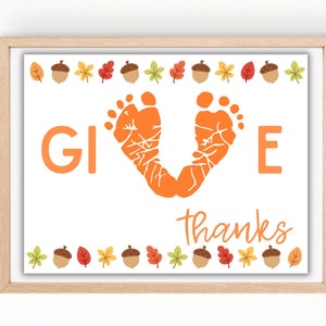 Thanksgiving Footprint Craft, Thanksgiving Handprint Printable, Give ...