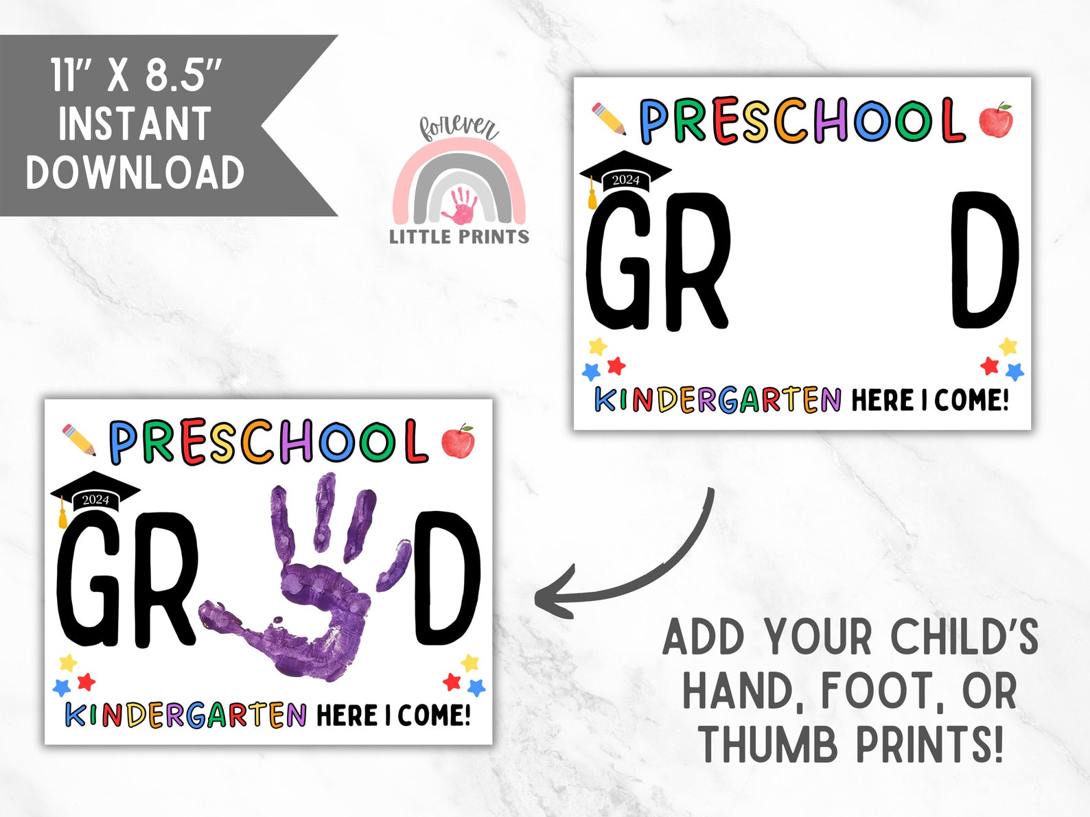 Preschool Graduation Handprint Art, Last Day of School, End of ...
