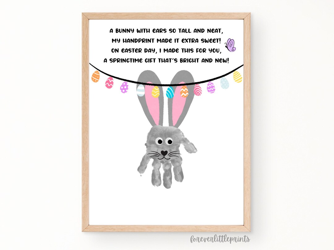 Easter Bunny Handprint Poem, Footprint Craft for Kids Toddler Baby, DIY ...