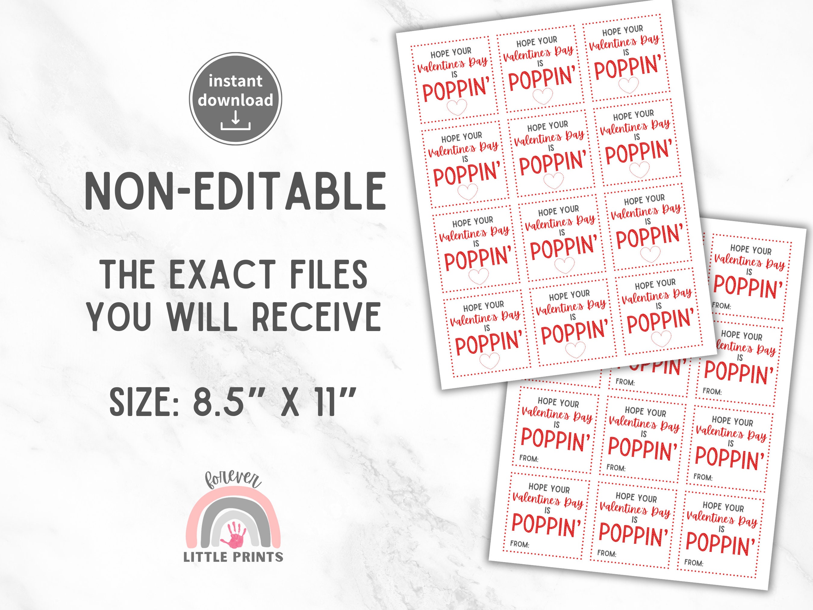 Pop It Valentine Printable, Classroom Valentines for Kids, Fidget ...