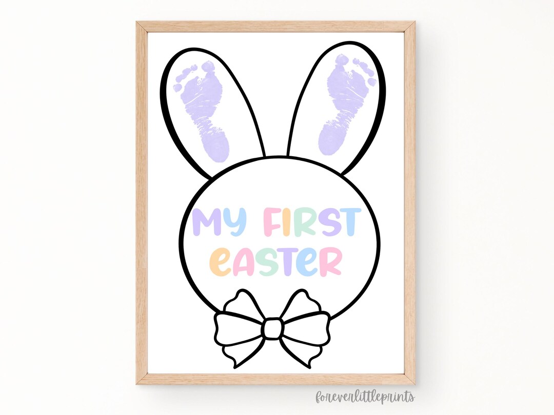 My First Easter Footprint Art, Easter Bunny Handprint Crafts for Kids ...