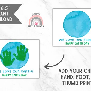 Earth Day Handprint Art, We Love Our Earth Kids School Activity, Earth ...