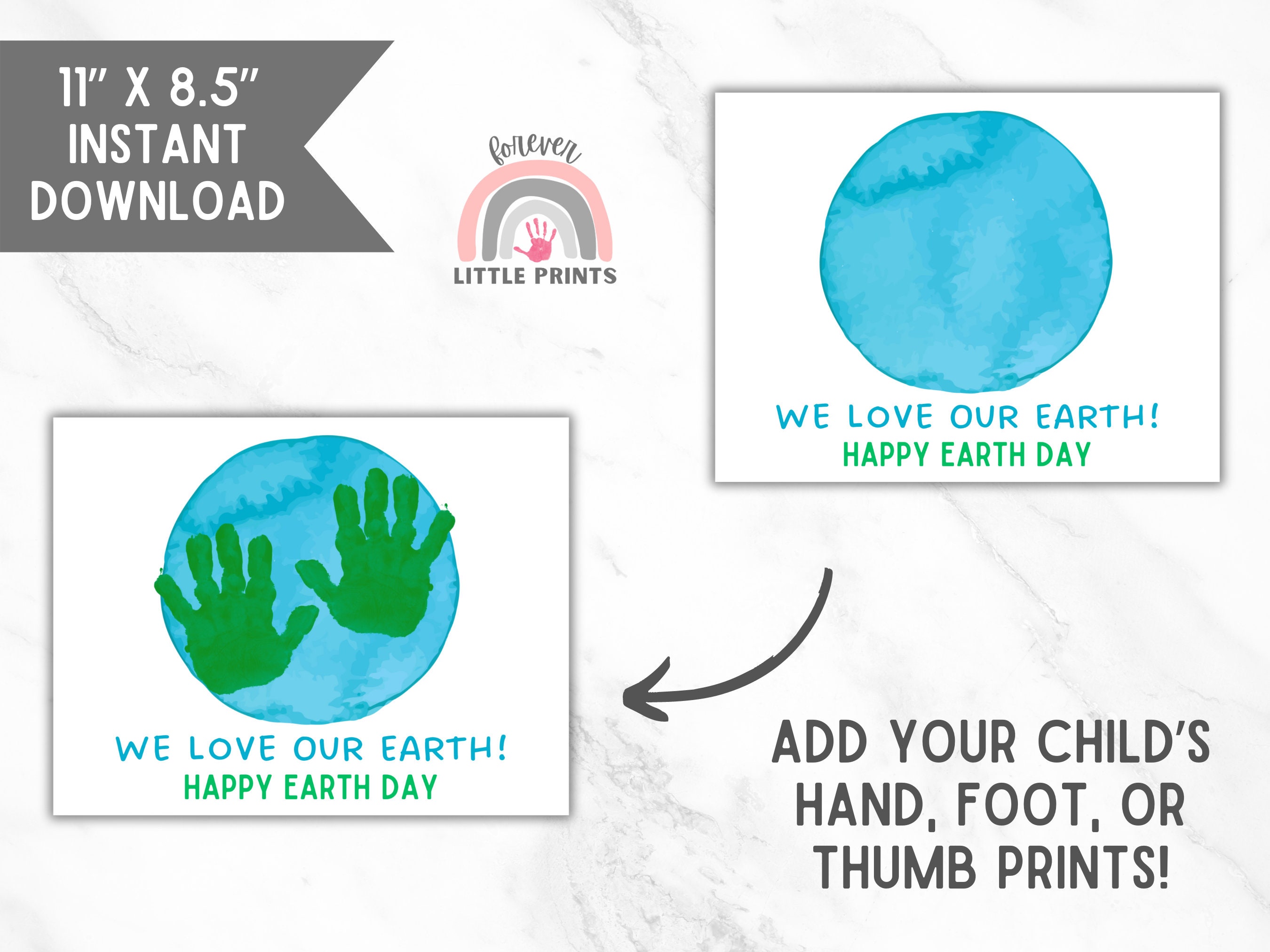 Earth Day Handprint Art, We Love Our Earth Kids School Activity, Earth ...